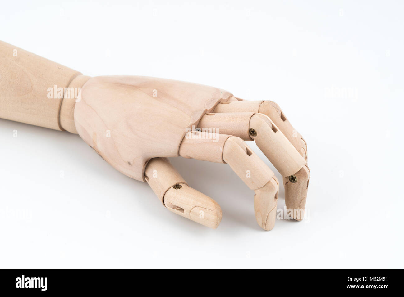 the gesture with a jointed wooden hand Stock Photo - Alamy