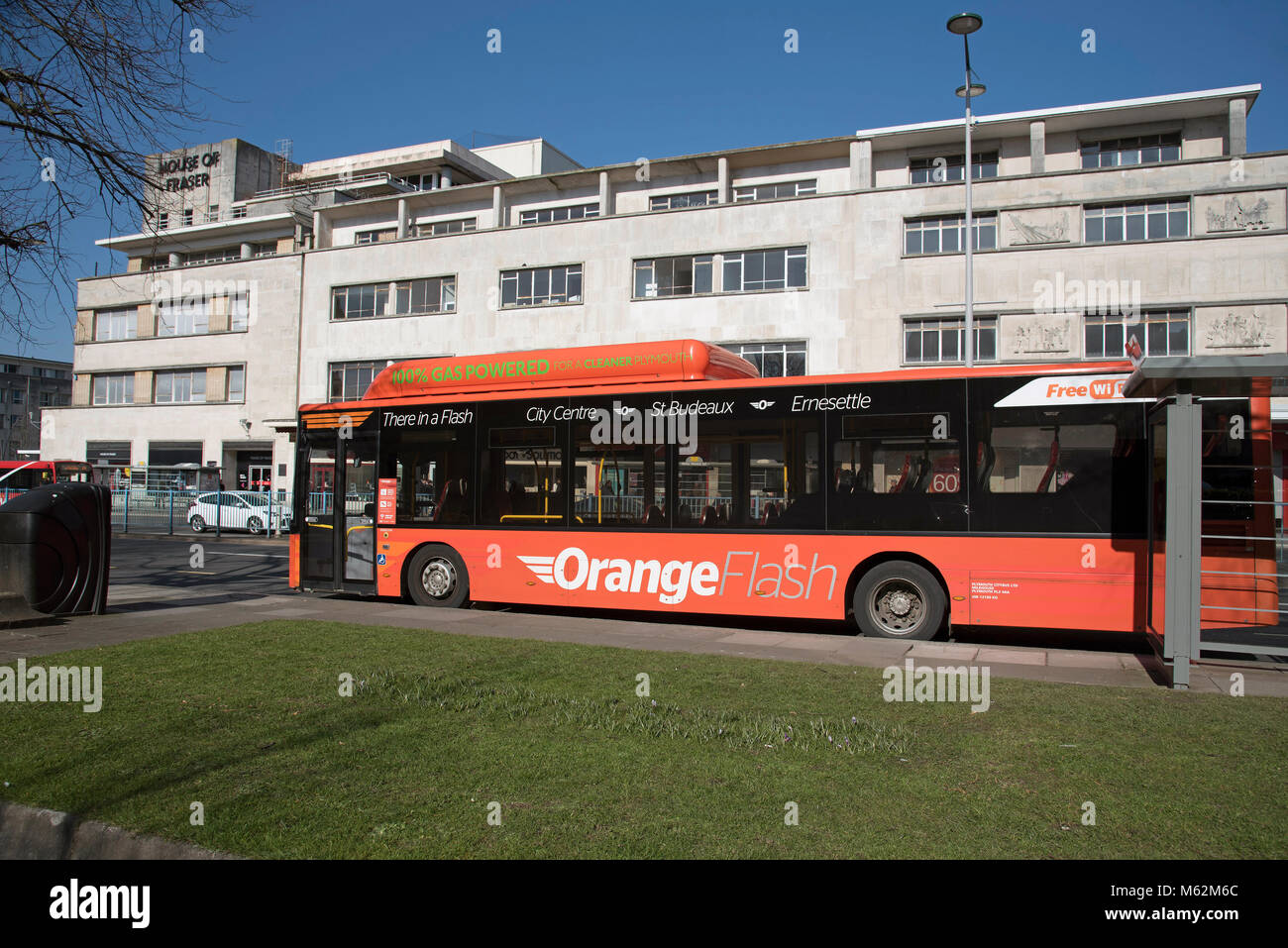 Royal Parade on Amada Way in Plymouth City Centre, Devon UK. A Orange ...
