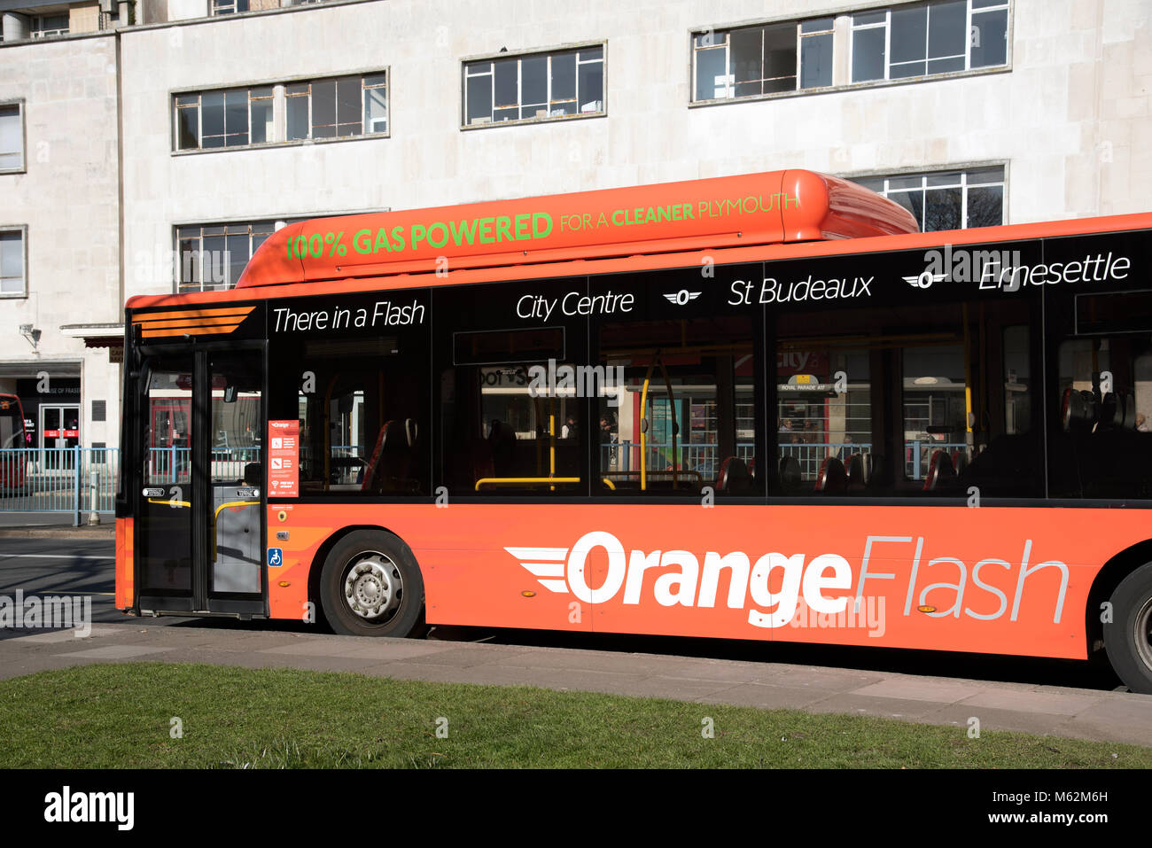 Royal Parade on Amada Way in Plymouth City Centre, Devon UK. A Orange ...