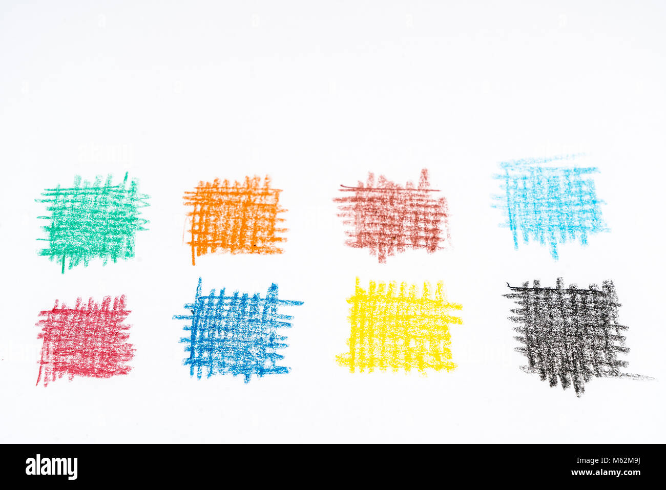 small colored rectangles made with wax crayons Stock Photo - Alamy
