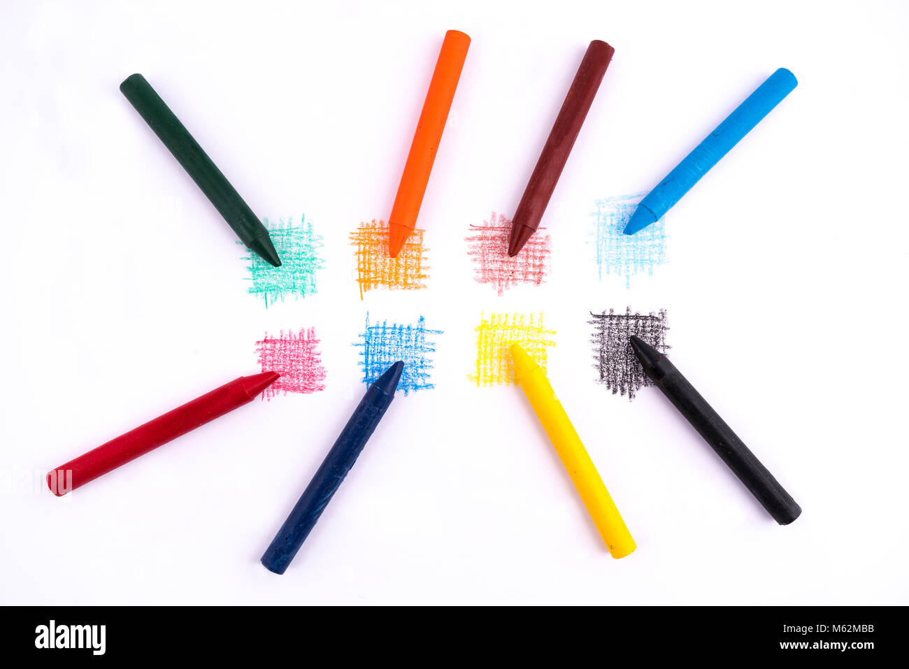 the colored scribbles made with wax crayons Stock Photo - Alamy