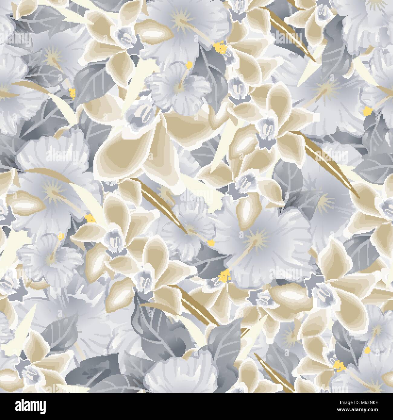 Seamless repeating floral pattern Stock Vector Image & Art - Alamy