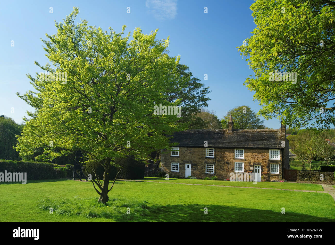UK, South Yorkshire, Sheffield, Cottages at Beauchief Abbey Stock Photo ...