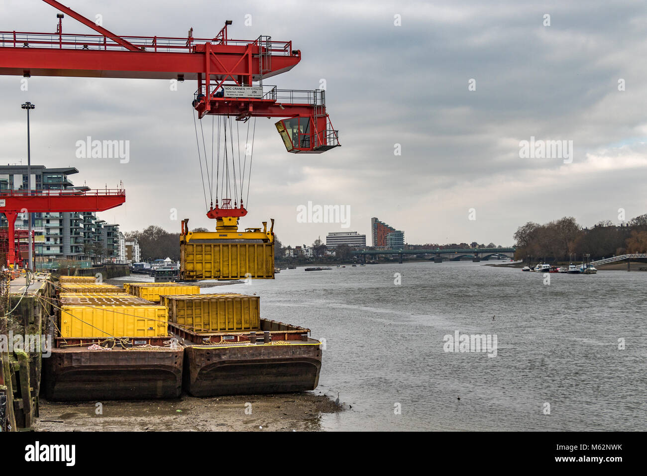 Container handling crane at Western Riverside Waste Authority near ...
