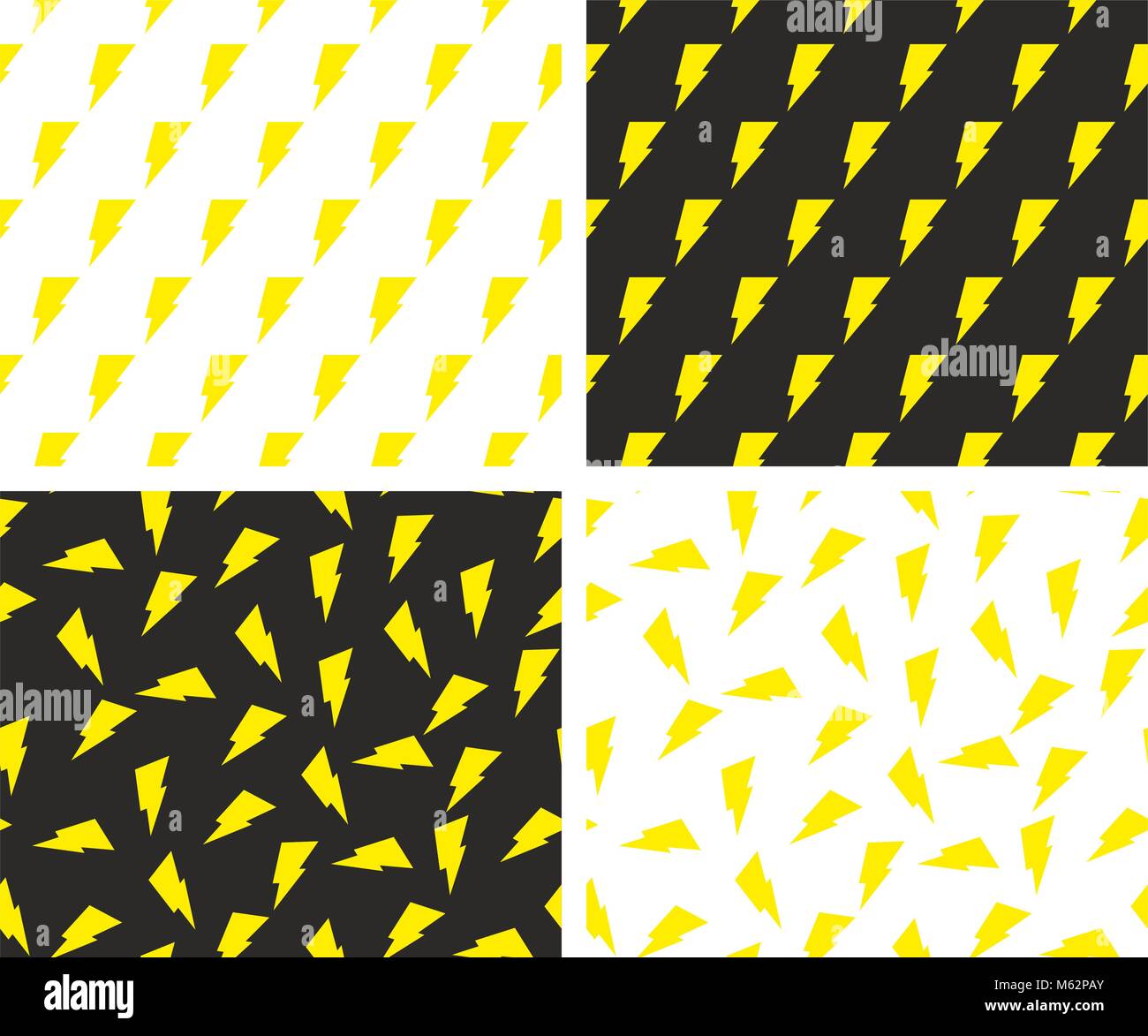 Lightning Symbol Seamless Pattern Set Stock Vector Image & Art - Alamy