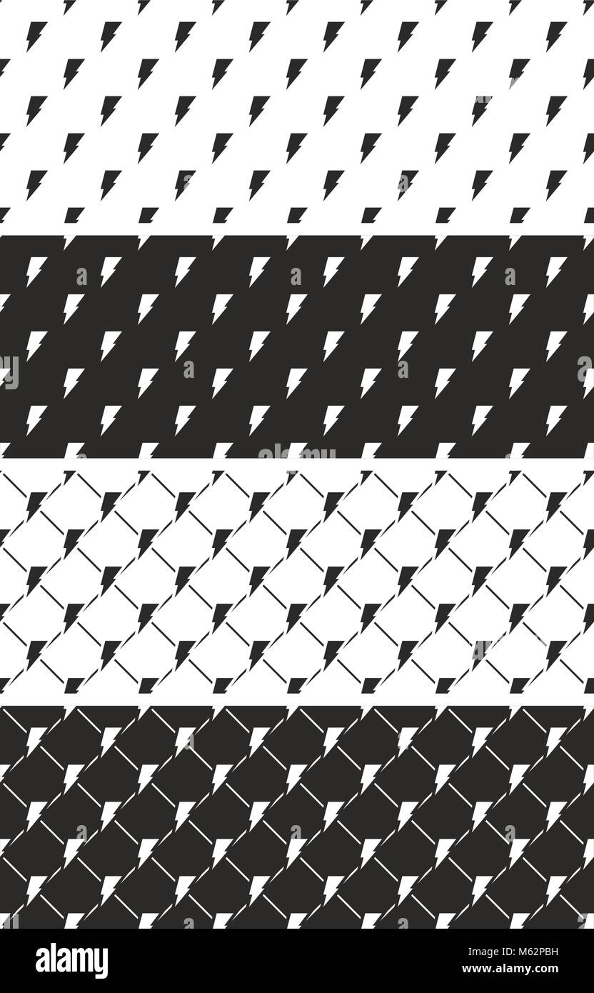 Lightning Symbol Seamless Pattern Set Stock Vector Image & Art - Alamy