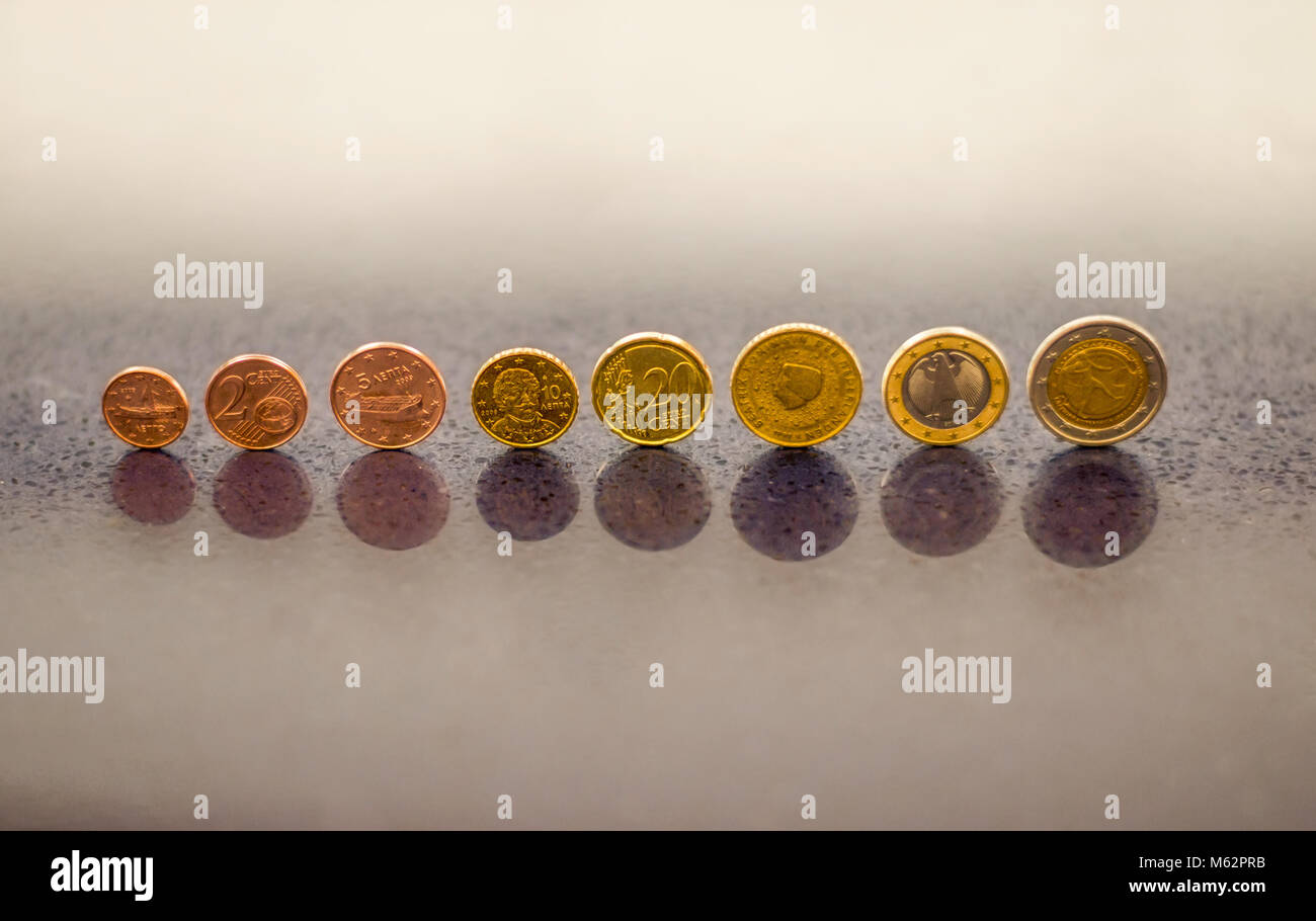 concept with complete set of euro coins from different countries(euro ...