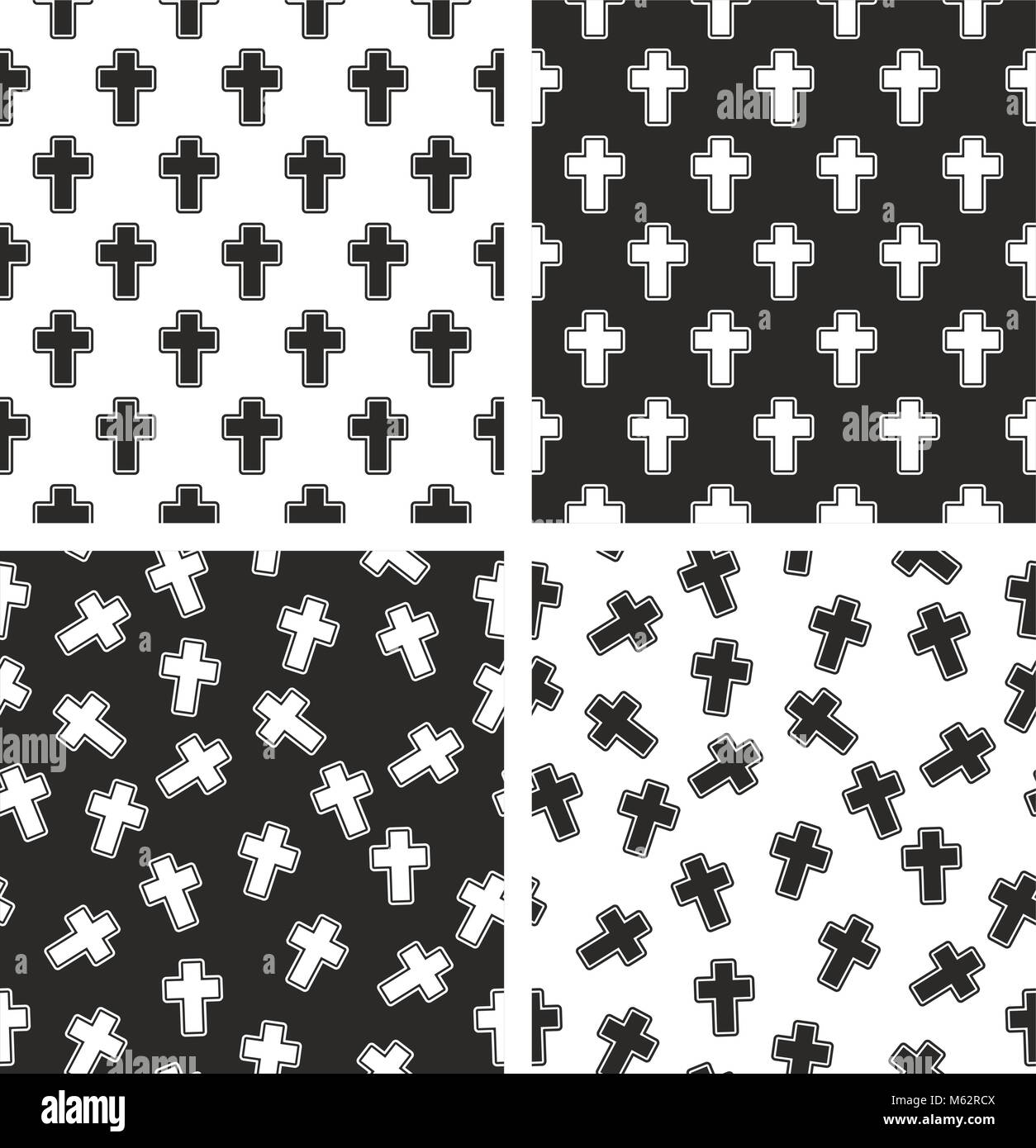 Christian Cross Seamless Pattern Set Stock Vector Image & Art - Alamy