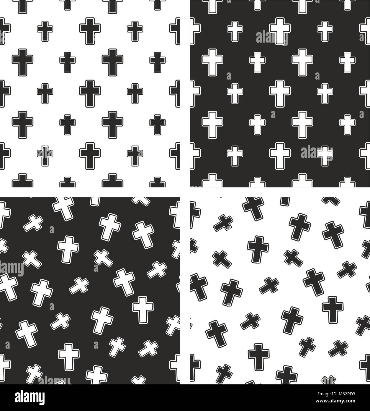 Christian Cross Seamless Pattern Set Stock Vector Image & Art - Alamy