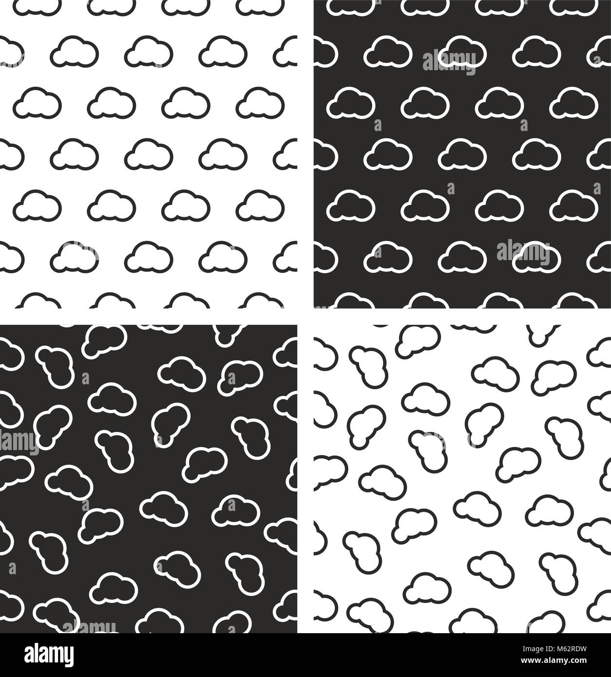 Cloud Seamless Pattern Set Stock Vector Image & Art - Alamy