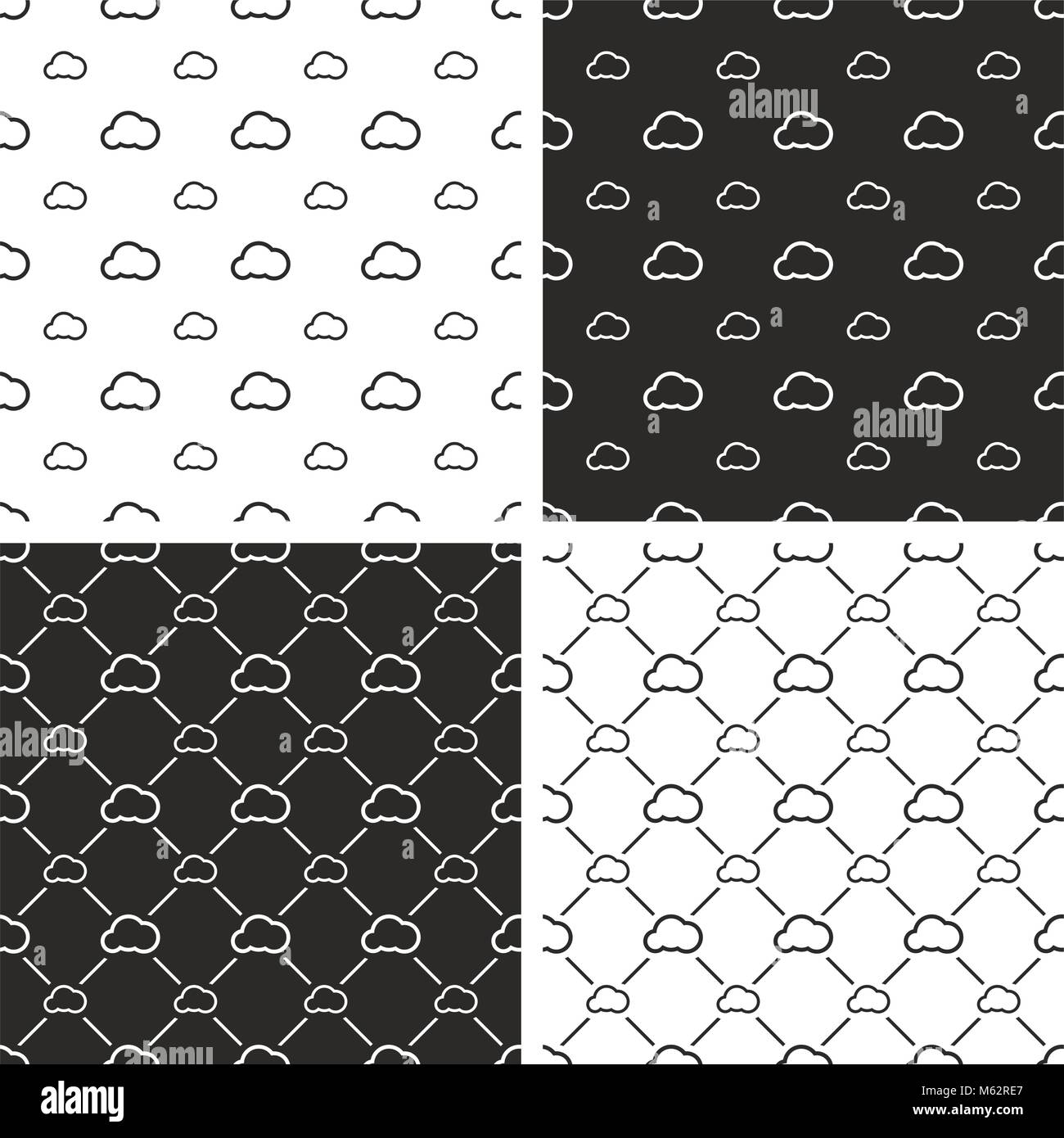 Cloud Seamless Pattern Set Stock Vector Image & Art - Alamy