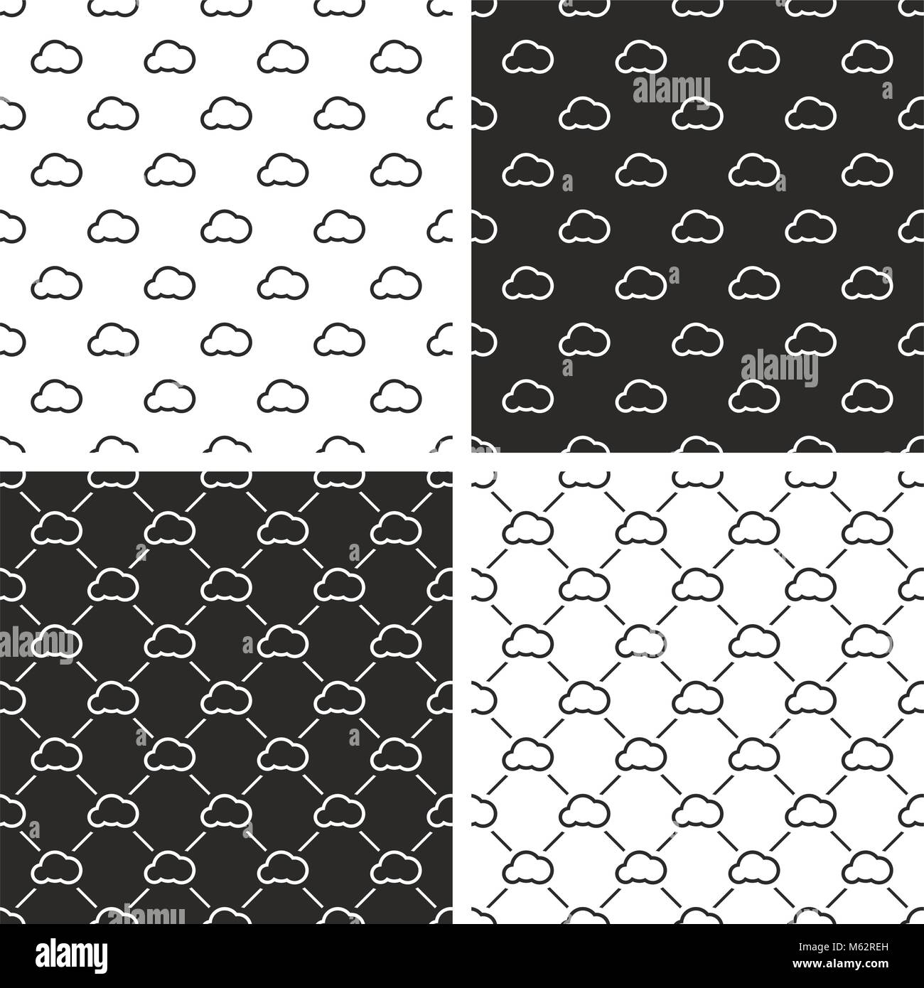 Cloud Seamless Pattern Set Stock Vector Image & Art - Alamy
