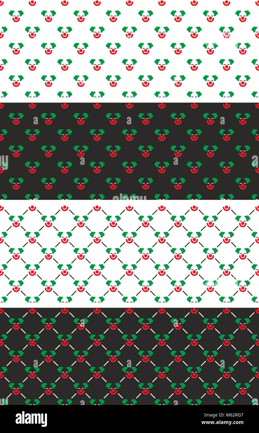 Clown Seamless Pattern Set Stock Vector Image & Art - Alamy