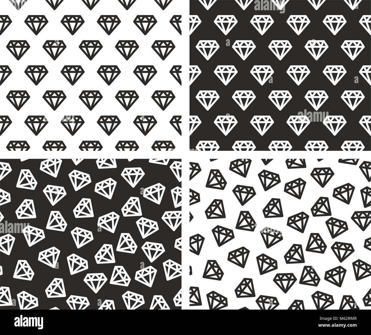Diamond Shape Seamless Pattern Set Stock Vector Image & Art - Alamy
