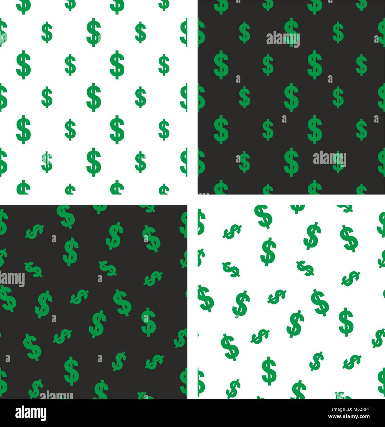 Dollar Currency Sign Seamless Pattern Set Stock Vector Image & Art - Alamy