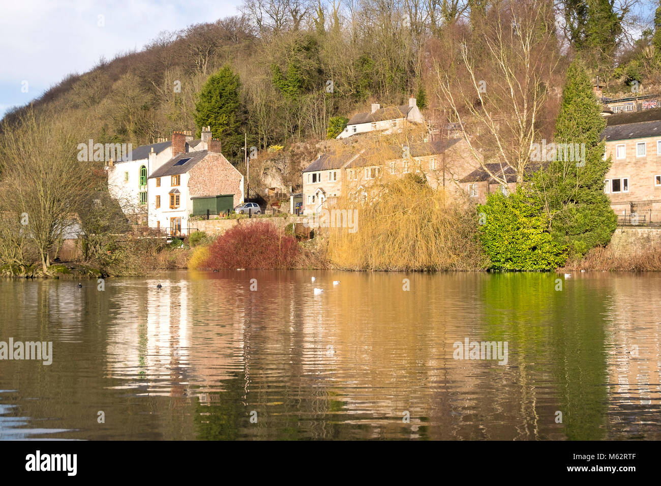 Cromford village pond in the Derbyshire Peak District Stock Photo - Alamy