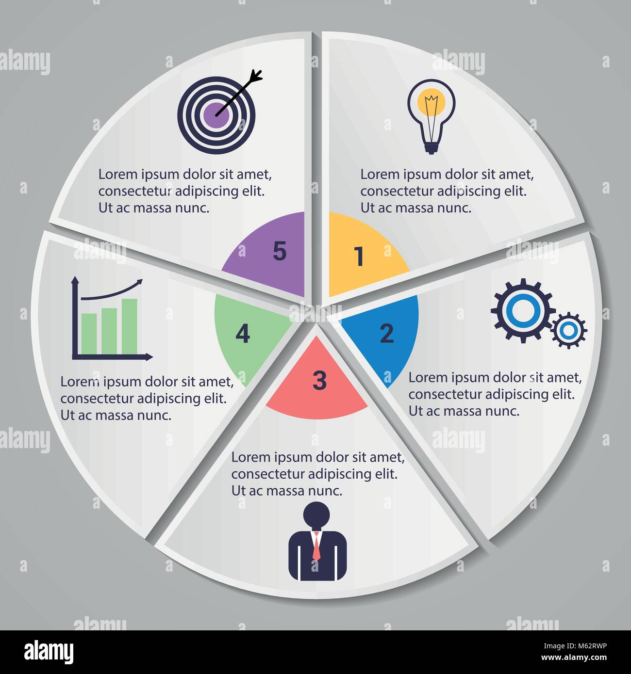 5 part circle infographic hi-res stock photography and images - Alamy