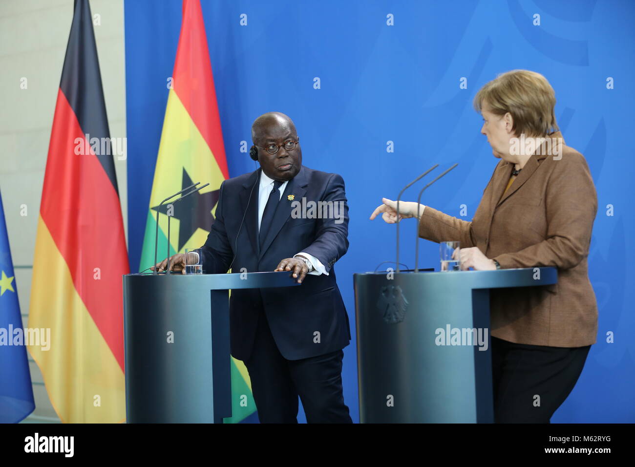Berlin, Germany. 28th Feb, 2018. Berlin: Chancellor Angela Merkel and ...