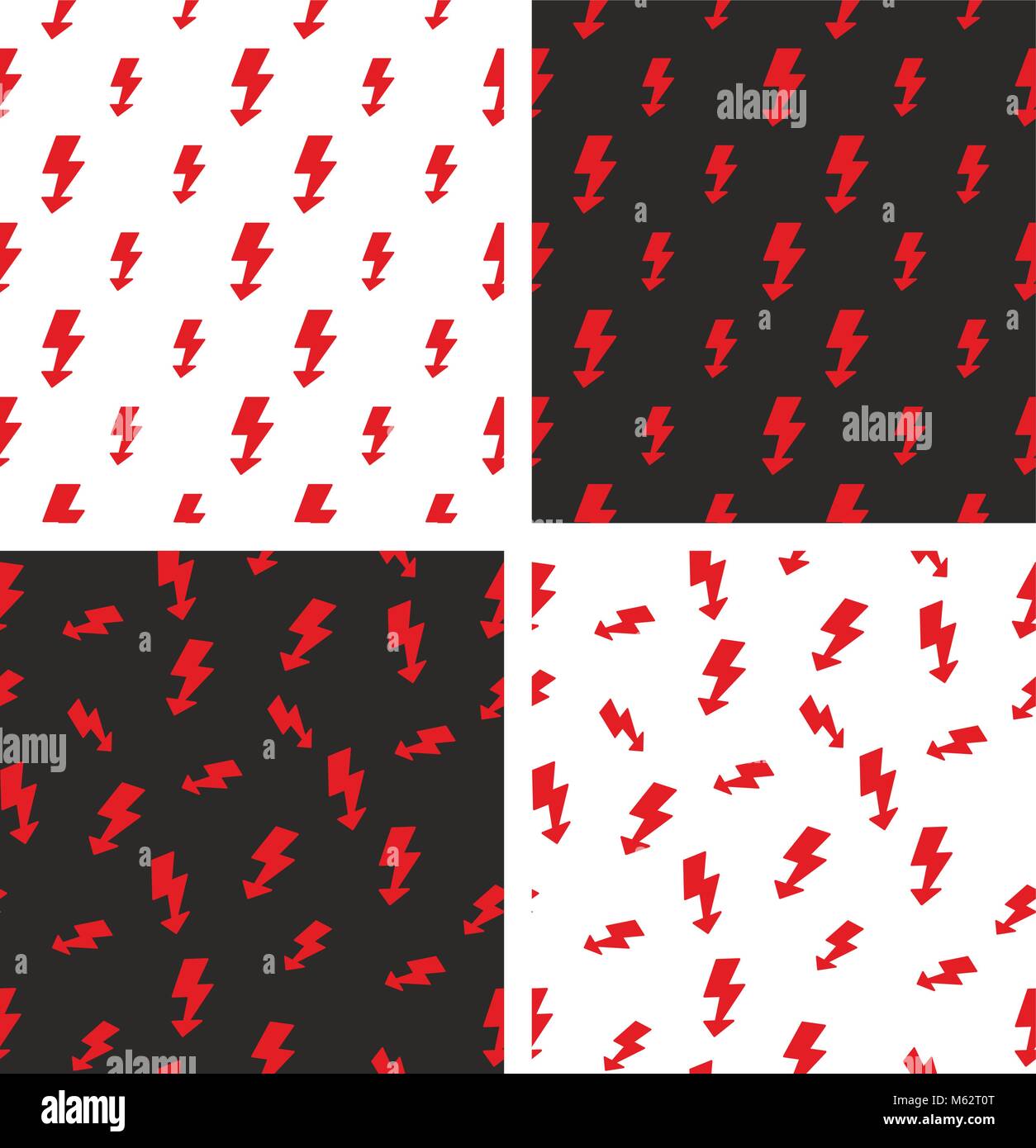 Electric Lightning Symbol Seamless Pattern Set Stock Vector Image & Art ...