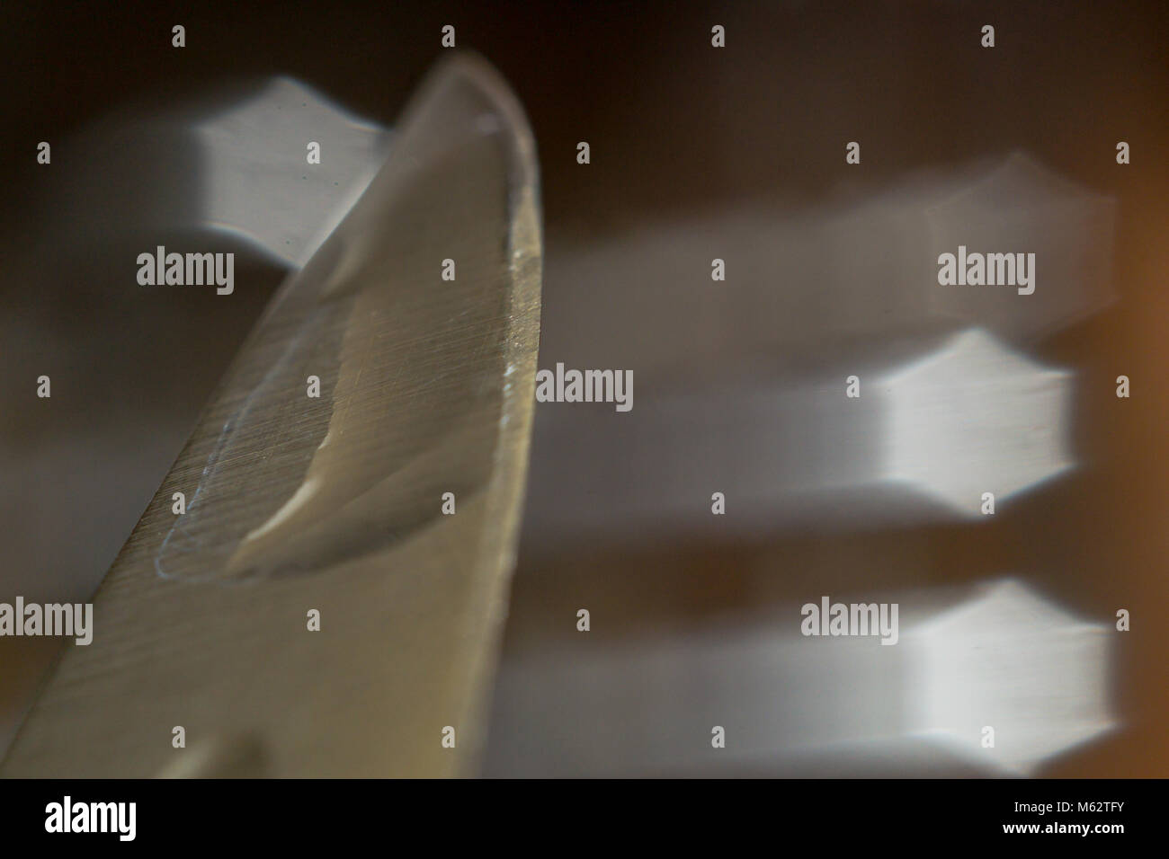 the knife blade close-up photo close-up carving knife Stock Photo - Alamy