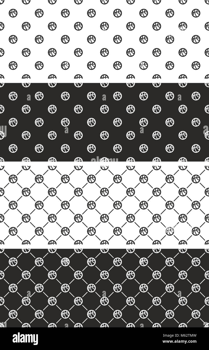 Basketball Ball Seamless Pattern Set Stock Vector Image & Art - Alamy