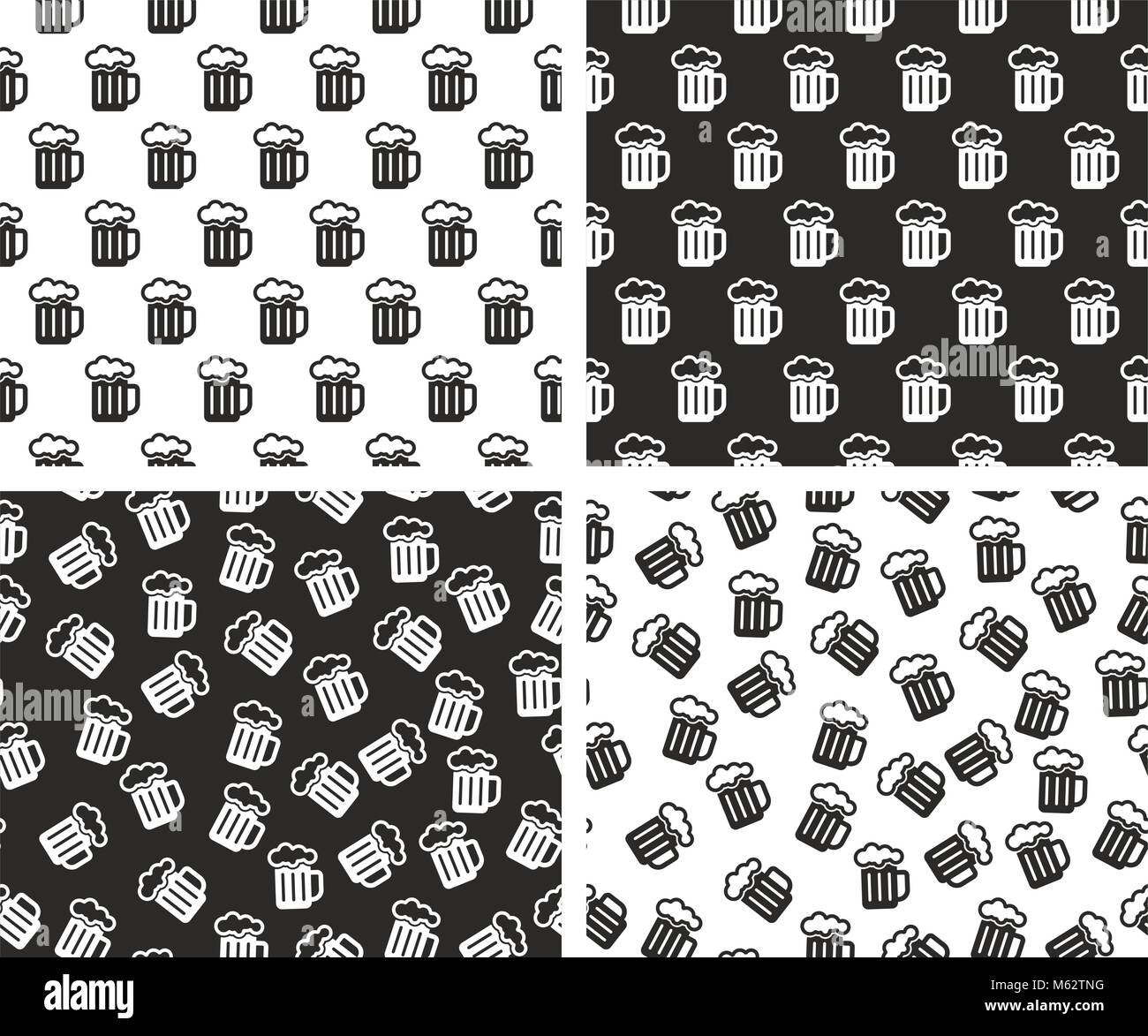 Beer Mug Seamless Pattern Set Stock Vector Image & Art - Alamy