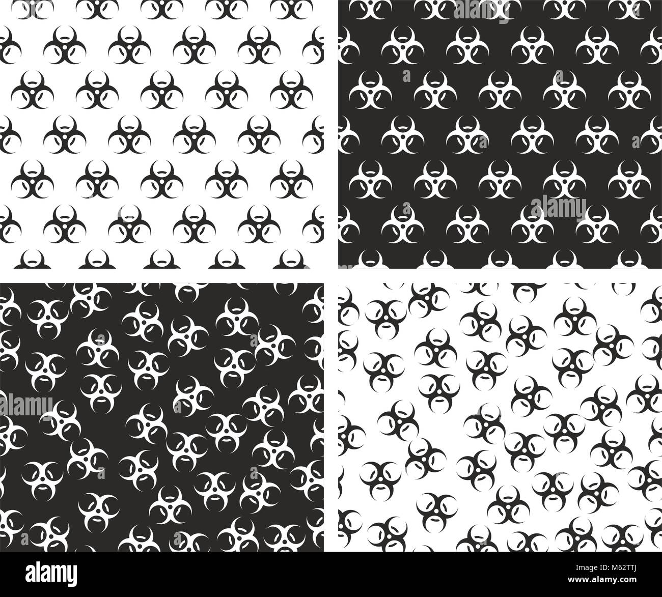 Biohazard Symbol Seamless Pattern Set Stock Vector Image & Art - Alamy