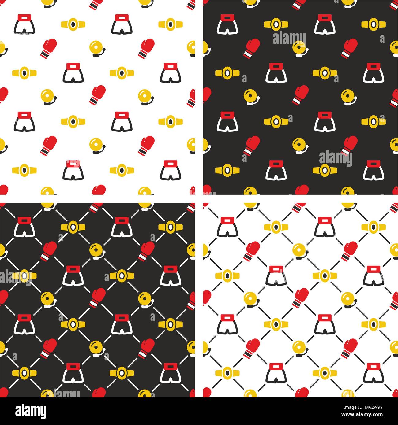 Boxing Seamless Pattern Set Stock Vector Image & Art - Alamy