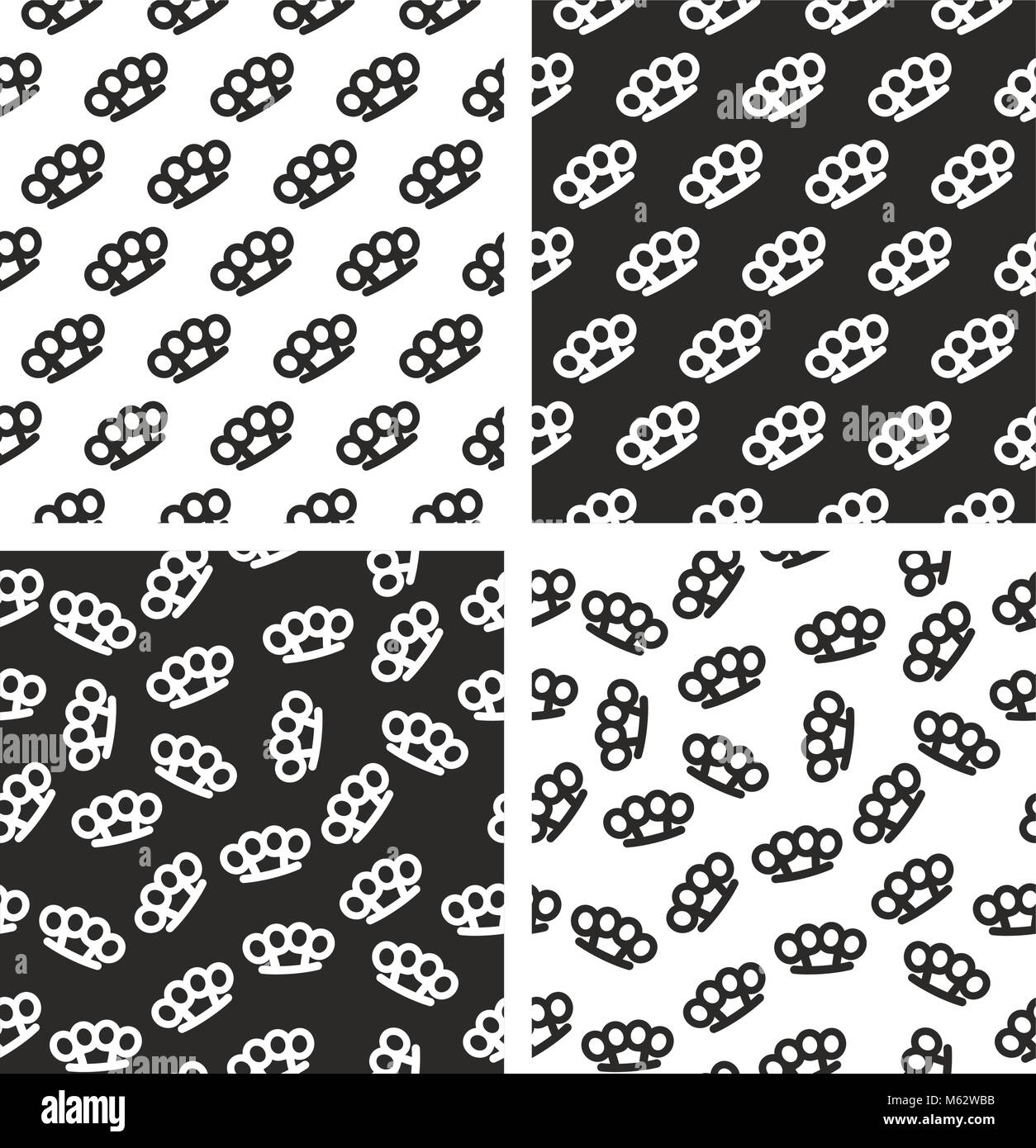 Brass Knuckles Or Knuckle Duster Seamless Pattern Set Stock Vector Image And Art Alamy 