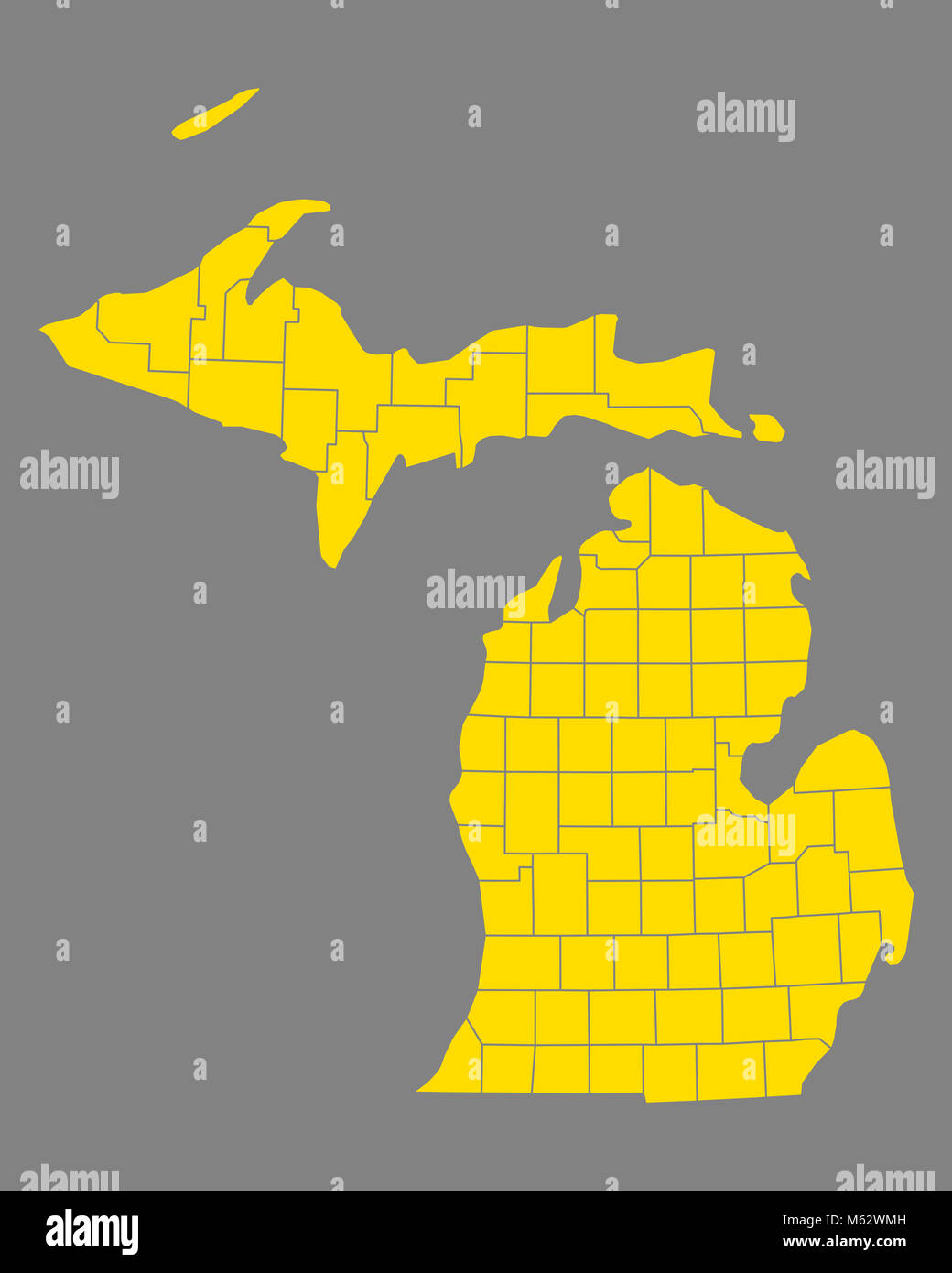 Map of Michigan Stock Photo - Alamy