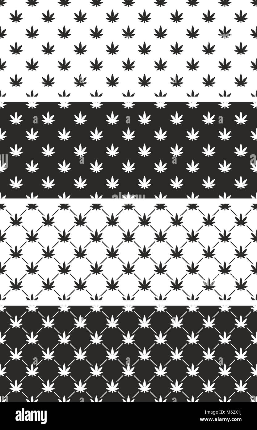 Cannabis Leaf Seamless Pattern Set Stock Vector Image & Art - Alamy