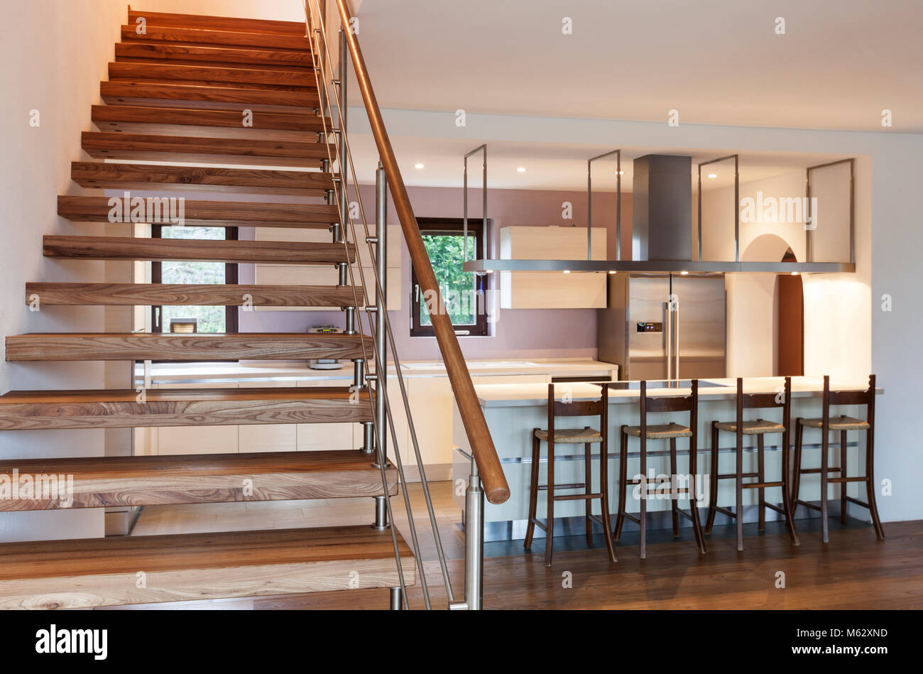 modern loft, staircase view Stock Photo - Alamy
