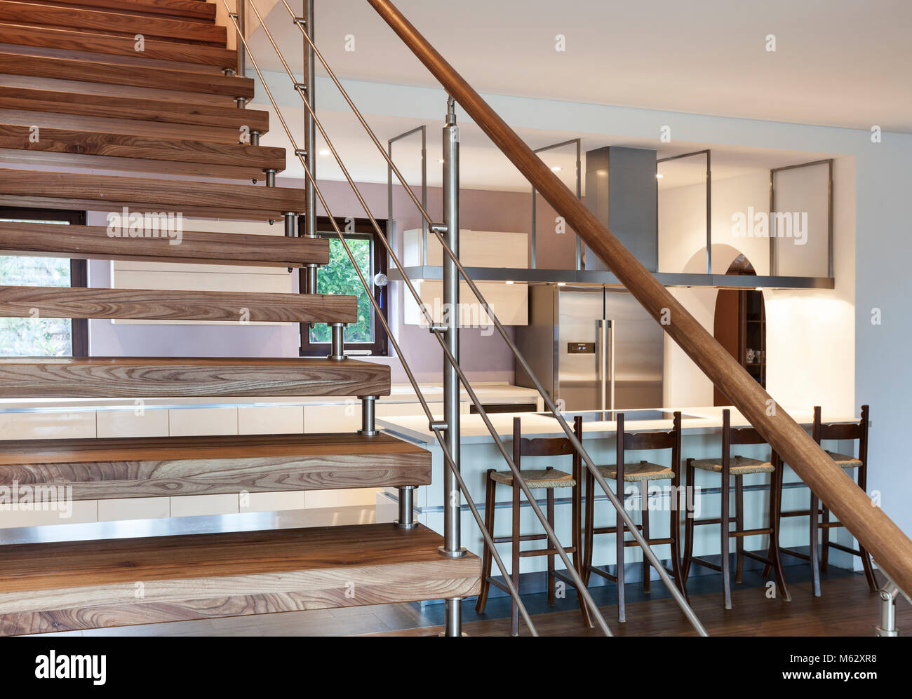 modern loft, staircase view Stock Photo - Alamy