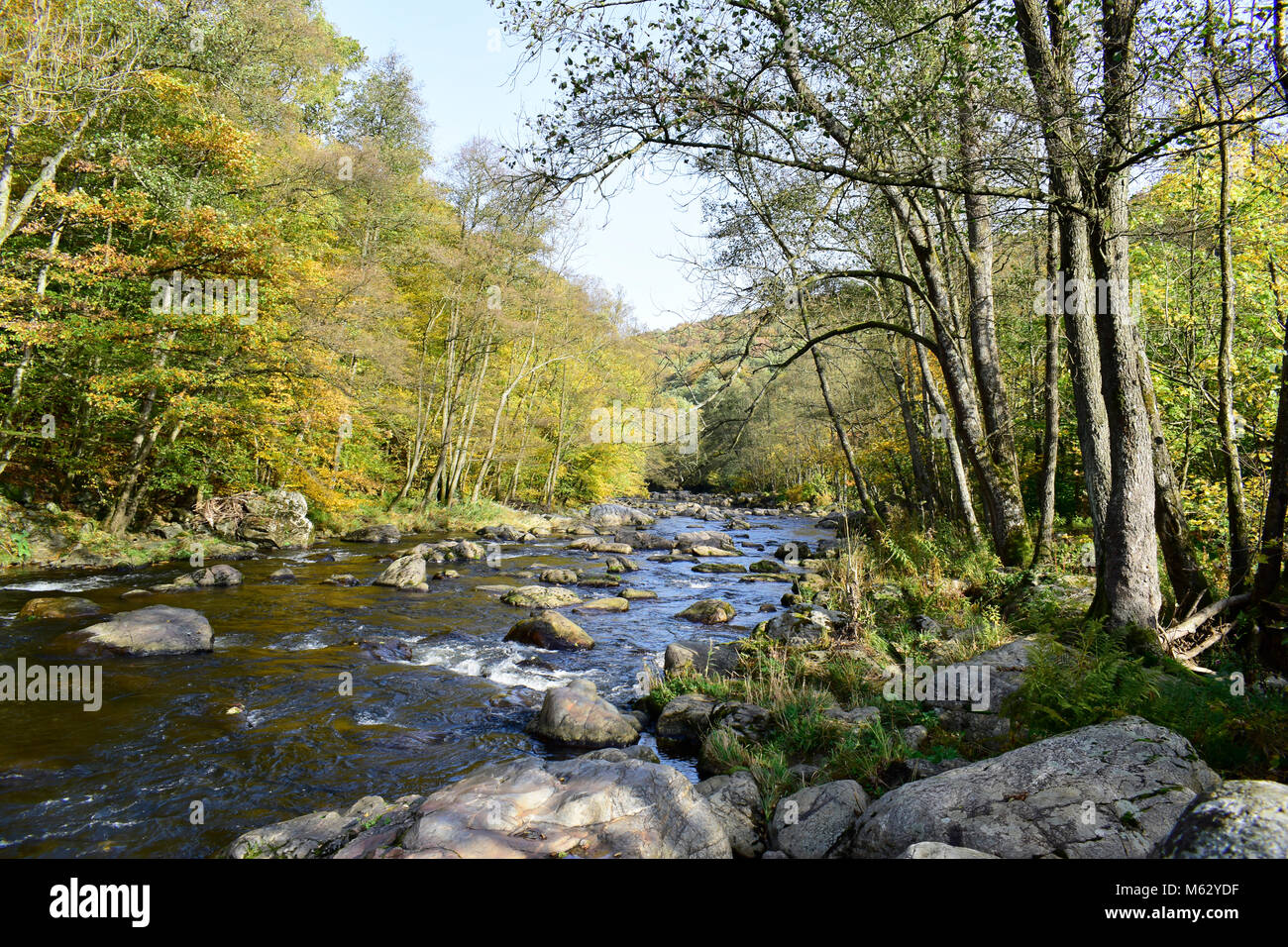 Ambleve river in place ''Fonds de Quarreux'' in Remouchamps, Liege ...