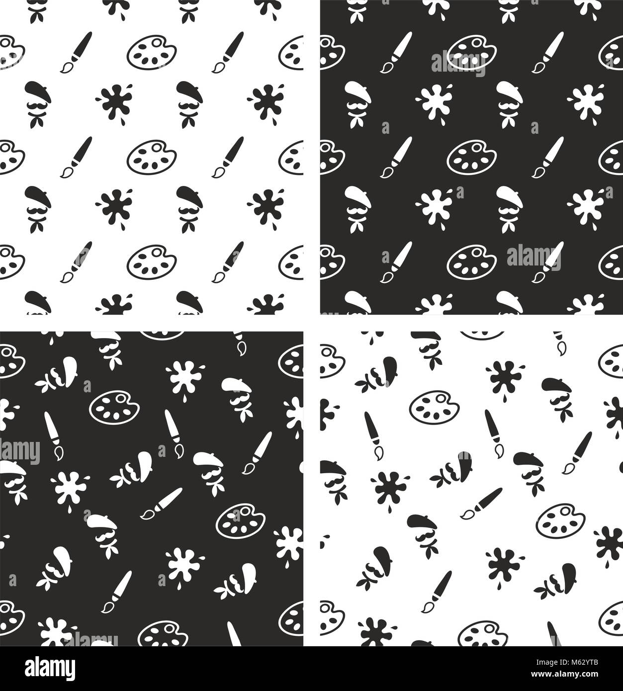 Artist Seamless Pattern Set Stock Vector Image & Art - Alamy