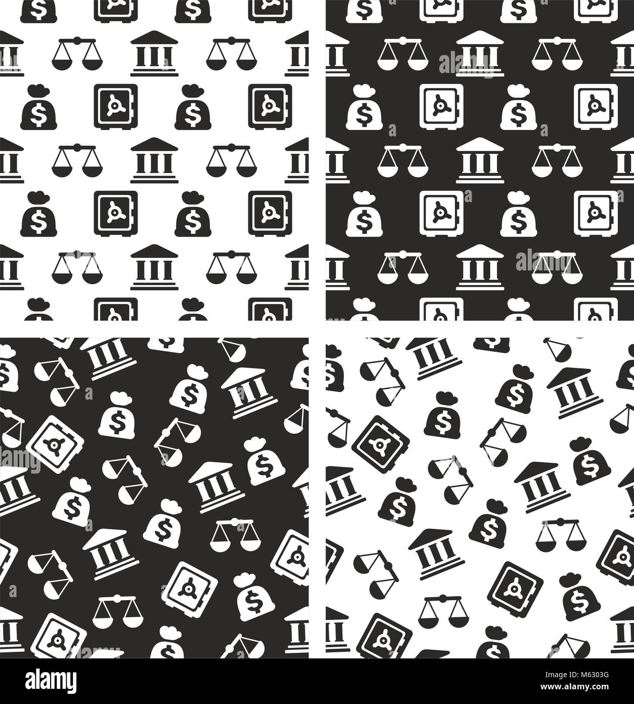 Bank Seamless Pattern Set Stock Vector Image & Art - Alamy