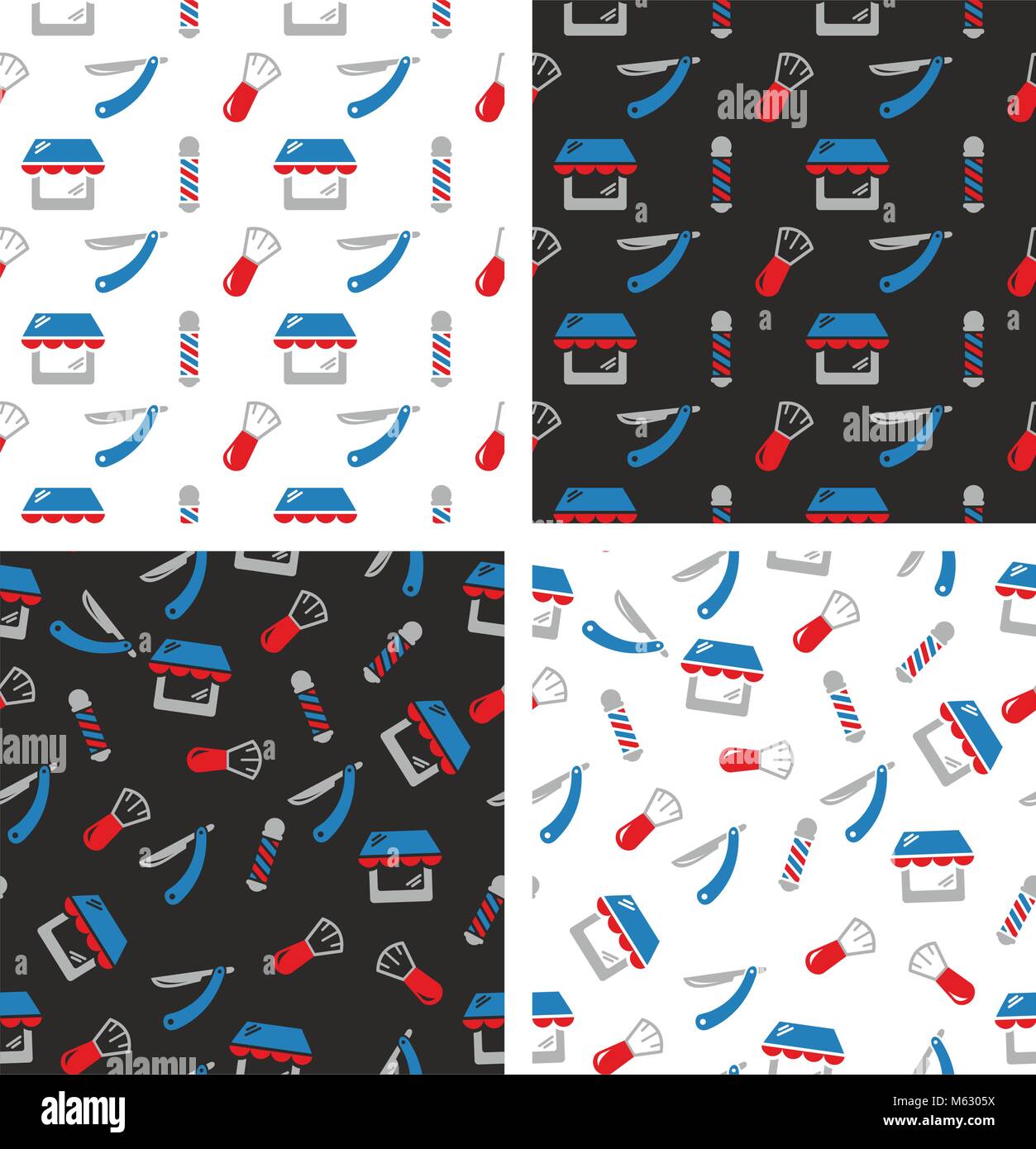 Barber shop wallpaper Stock Vector Images - Alamy