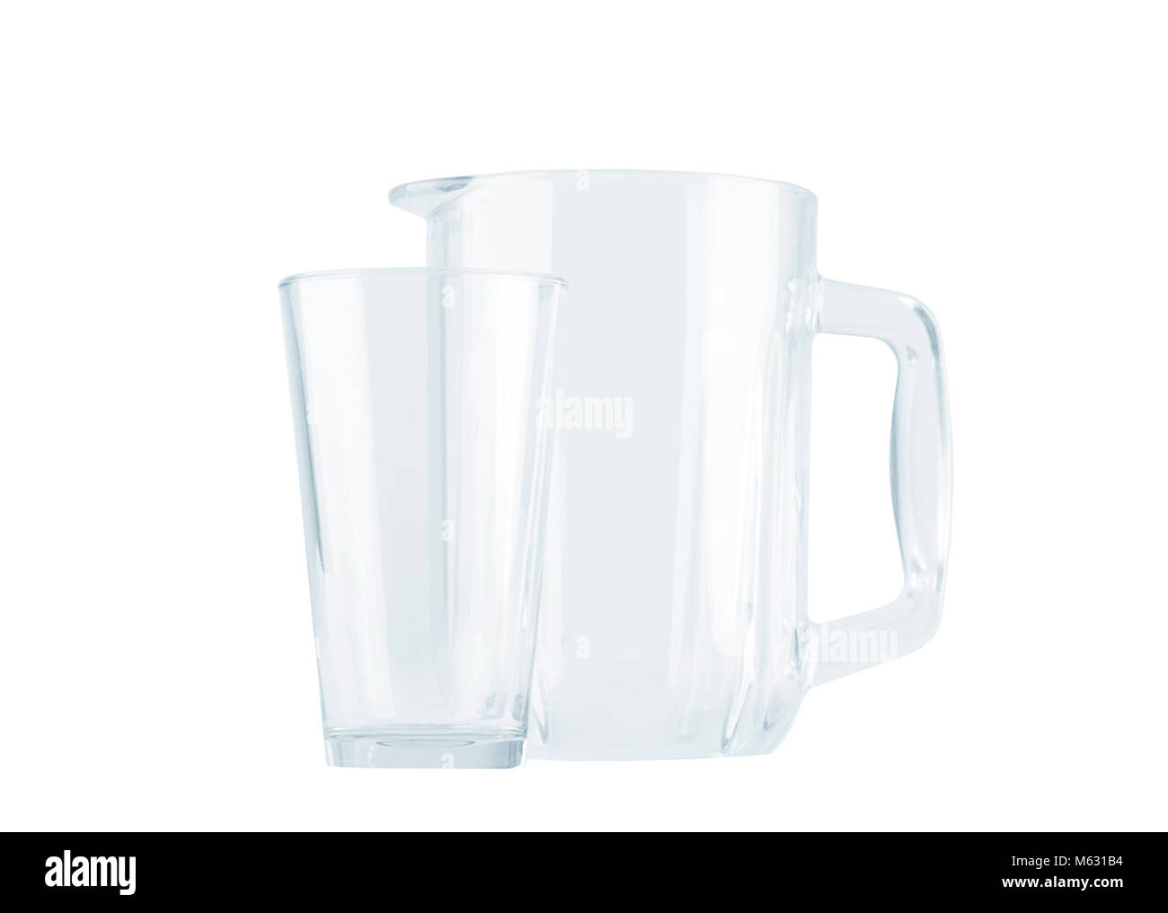 Empty glass and pitcher for drinks on a white background Stock Photo ...