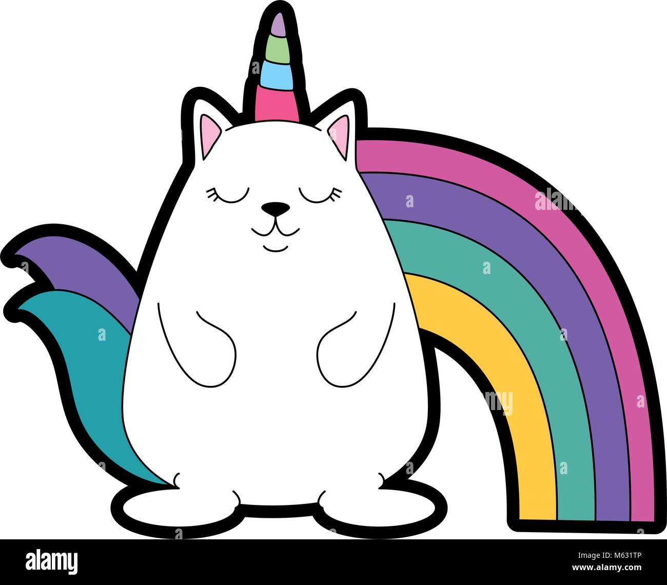 cute fantasy hamster with rainbow vector illustration design Stock ...