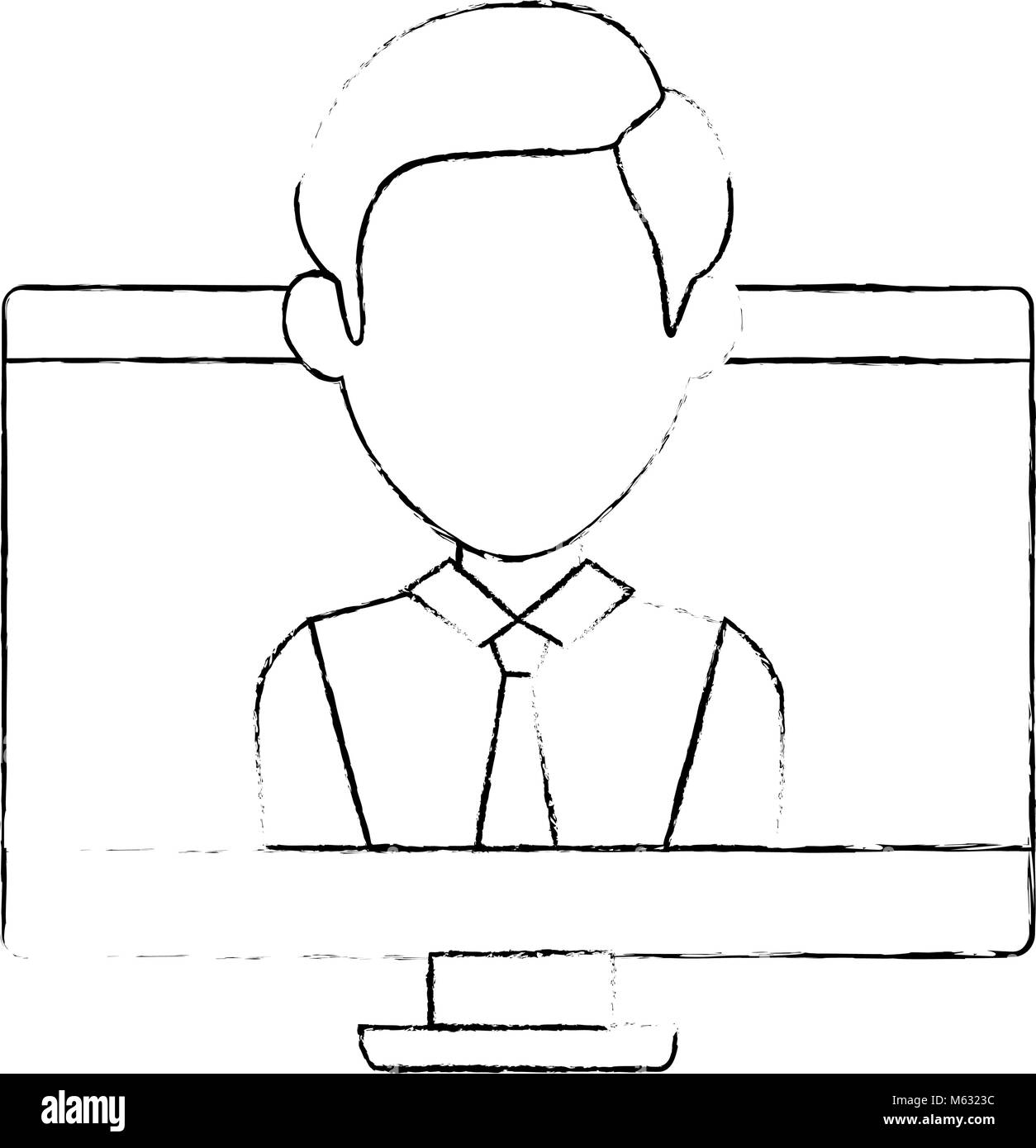 computyer with businessman user vector illustration design Stock Vector ...