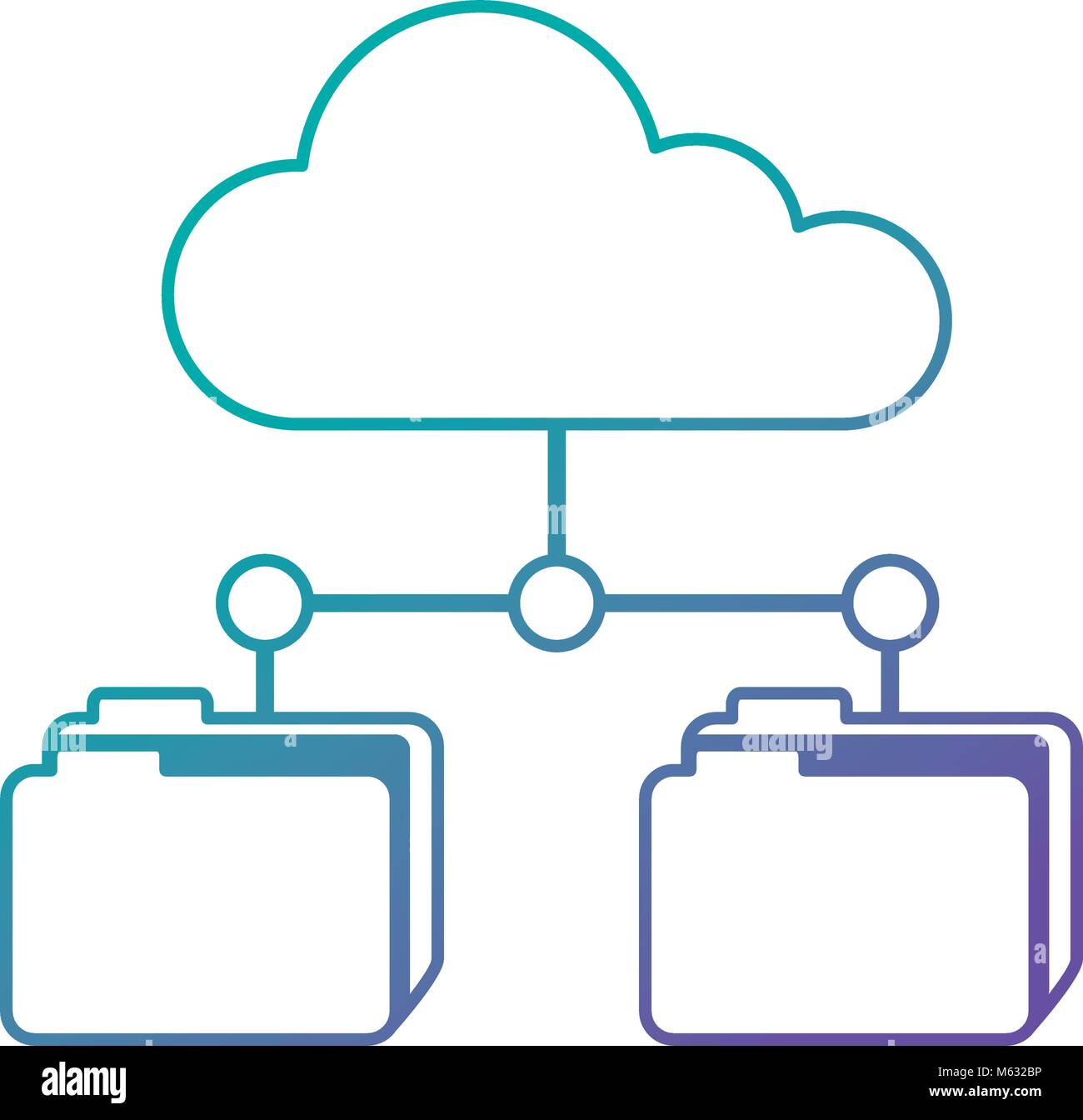 cloud computing with file folders network vector illustration design ...