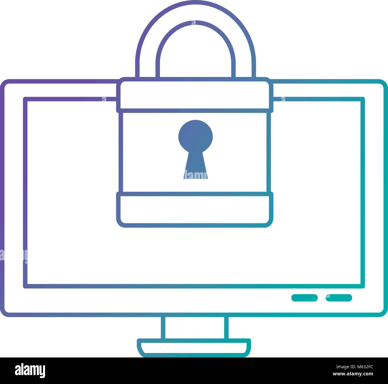computer display with padlock Stock Vector Image & Art - Alamy