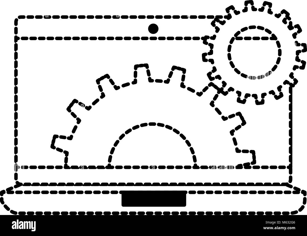 Gears settings setup Black and White Stock Photos & Images - Alamy