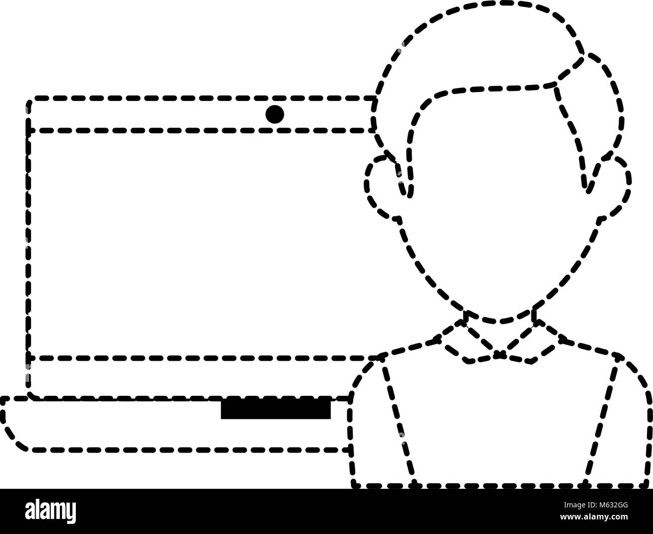 laptop computer with user Stock Vector Image & Art - Alamy