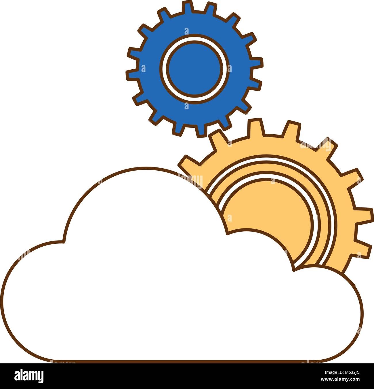cloud computing with gears machinery Stock Vector Image & Art - Alamy