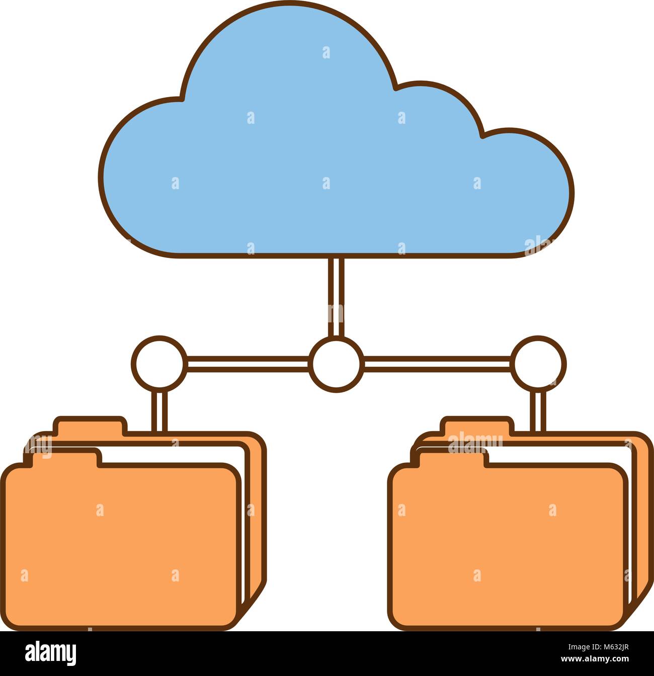 cloud computing with file folders network Stock Vector Image & Art - Alamy