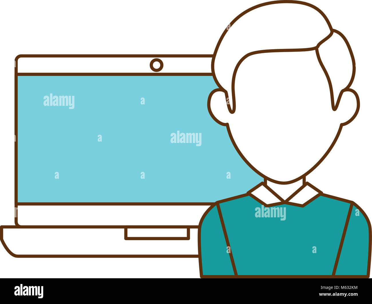 laptop computer with user Stock Vector Image & Art - Alamy