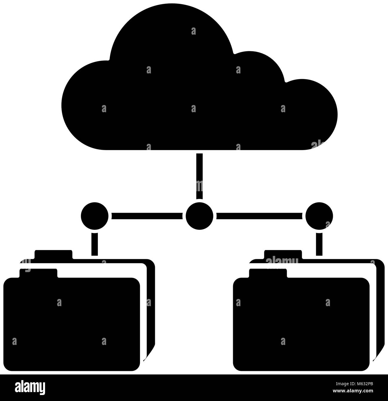 cloud computing with file folders network Stock Vector Image & Art - Alamy