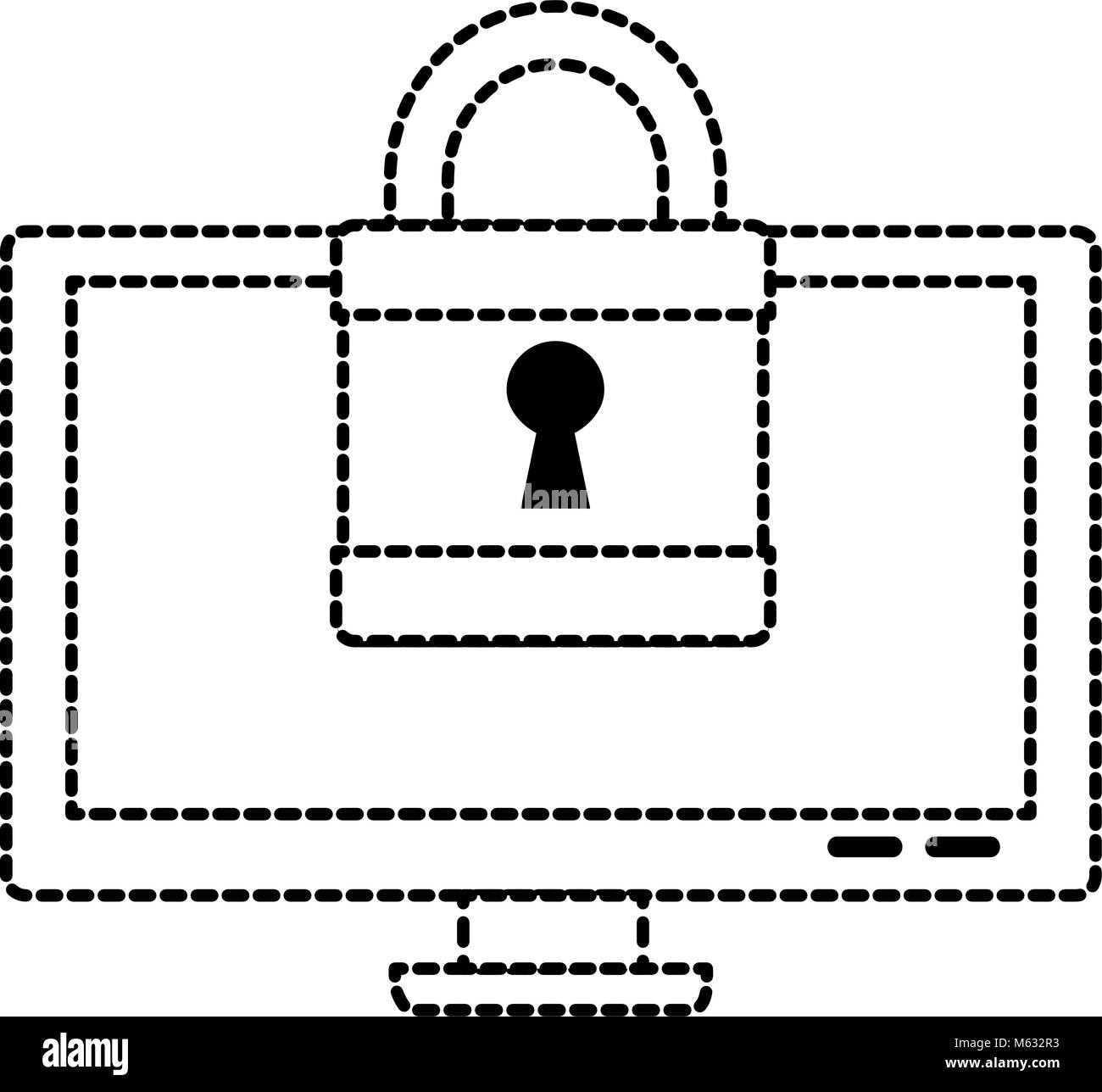 computer display with padlock Stock Vector Image & Art - Alamy