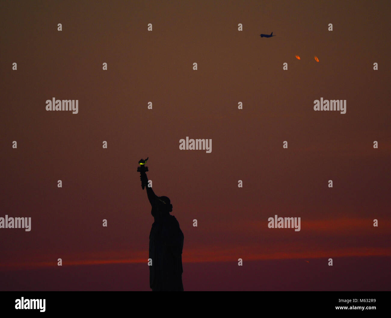 Flying South During the Sunset Stock Photo - Alamy